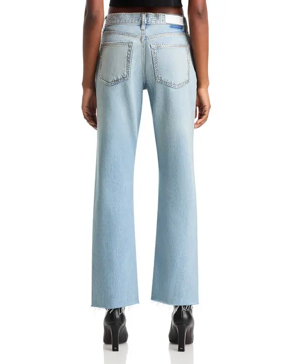 RE/DONE Easy Rhinestone Straight Crop Jeans