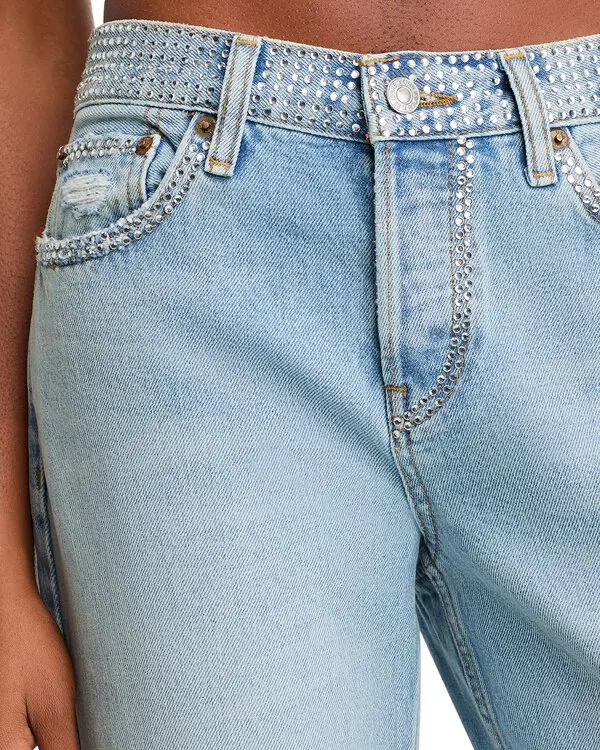 RE/DONE Easy Rhinestone Straight Crop Jeans
