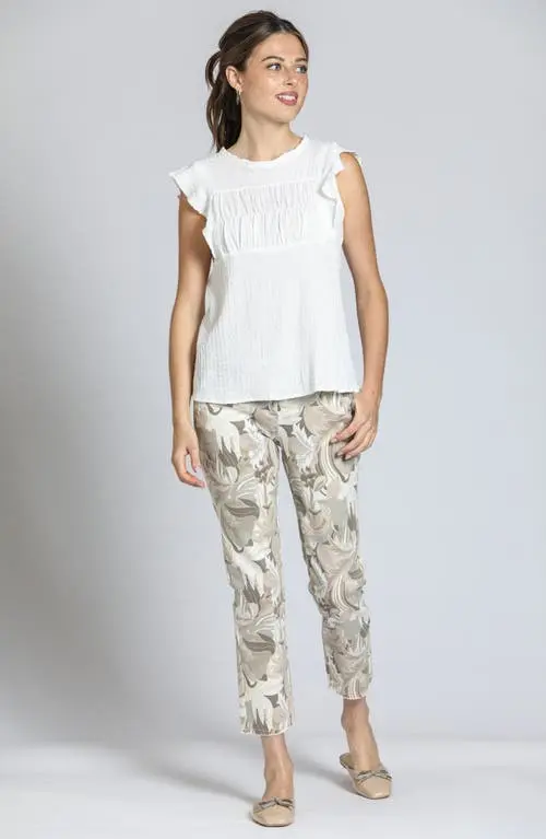 APNY Smocked Flutter Sleeve Top