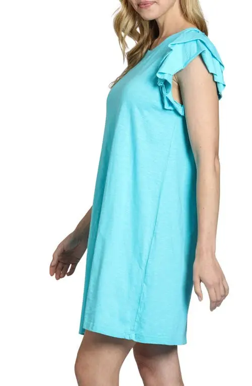 APNY Double Ruffle Sleeve Cotton Minidress - Capri
