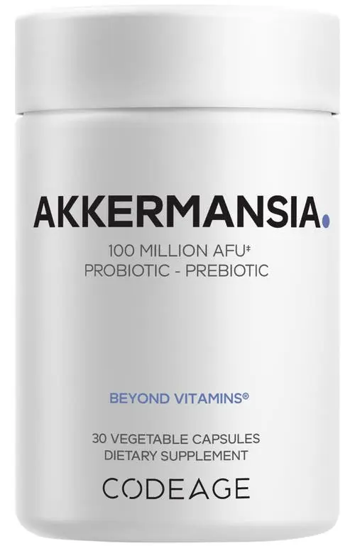 CODEAGE Akkermansia, 100 Million Afu Synbiotic Supplement - White