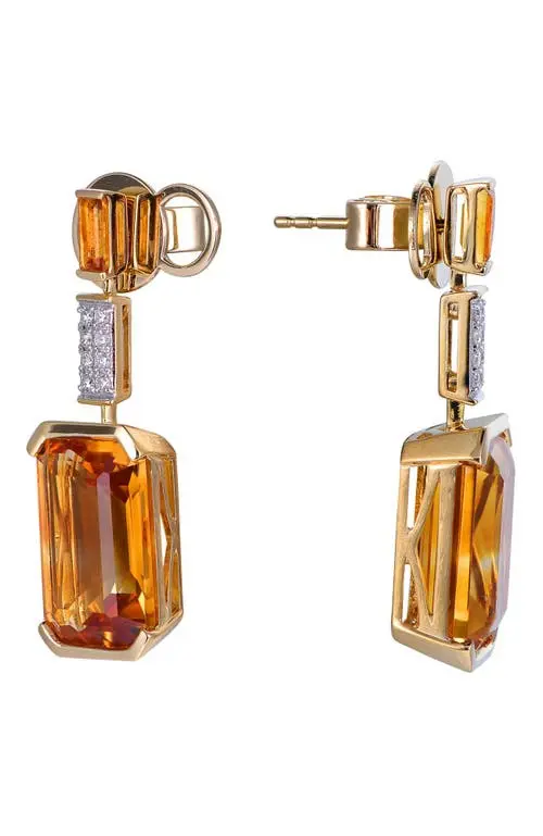 KAHN HIGH JEWELRY Citrine And Diamond Earrings
