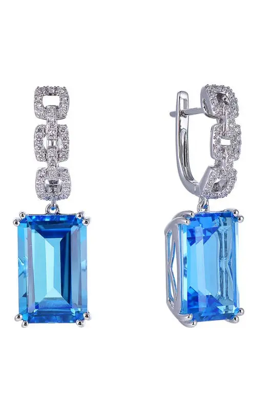 KAHN HIGH JEWELRY Topaz Diamond Earrings - Swiss Blue