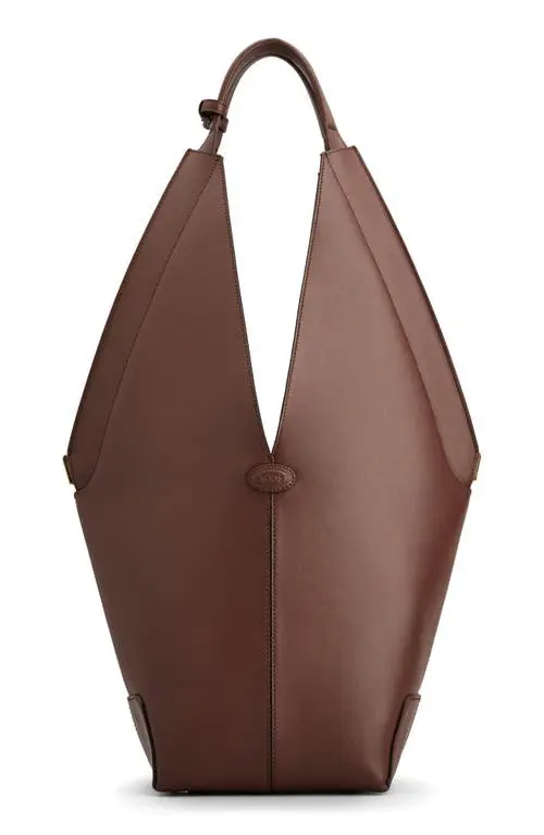 TOD'S Small Sacca Leather Bucket Bag - Mogano