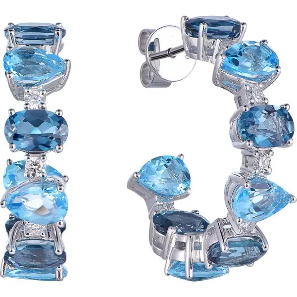 KAHN HIGH JEWELRY Topaz And Diamond Earrings - London Blue & Swiss Blue