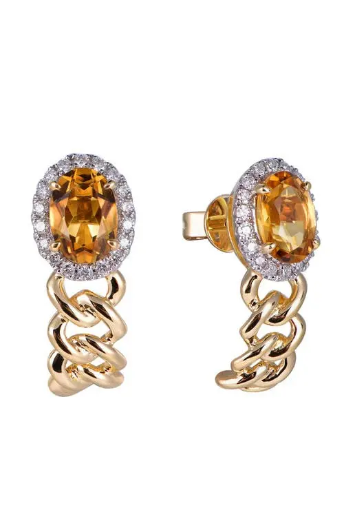 KAHN HIGH JEWELRY Citrine And Diamond Yellow Gold Earrings - Citrine Orange