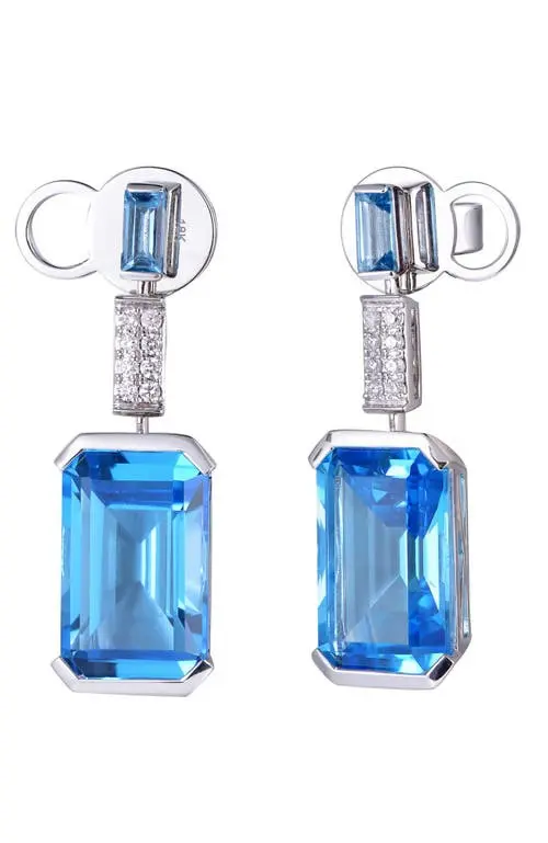 KAHN HIGH JEWELRY Topaz And Diamond Earrings - Swiss Blue