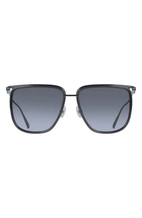 FERRAGAMO 58mm Modified Rectangular Sunglasses - Dark Ruthenium