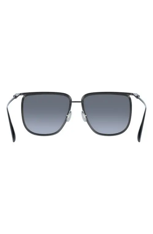 FERRAGAMO 58mm Modified Rectangular Sunglasses - Dark Ruthenium