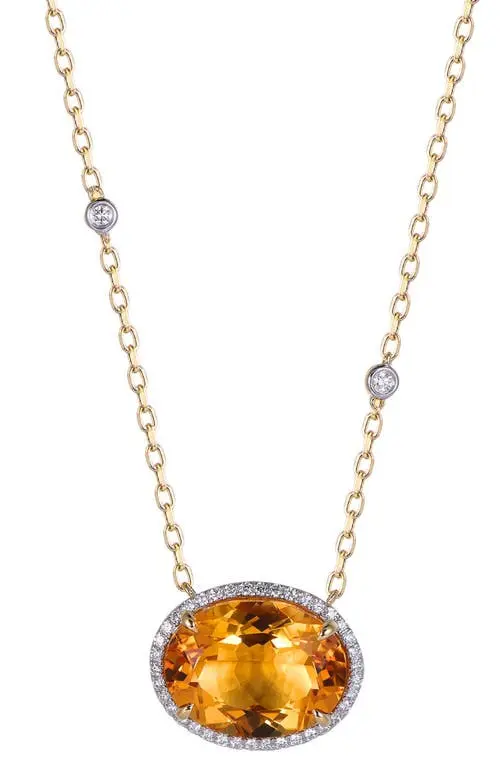 KAHN HIGH JEWELRY Citrine And Diamond Necklace - Cirtine Orange