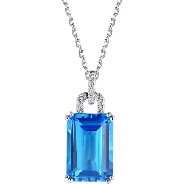 KAHN HIGH JEWELRY Topaz And Diamond Necklace - Swiss Blue