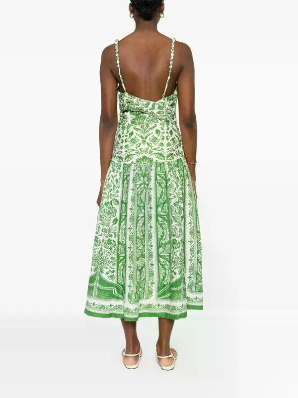 Farm Rio Tapestry Midi Dress - Green - 30% Off | Editorialist