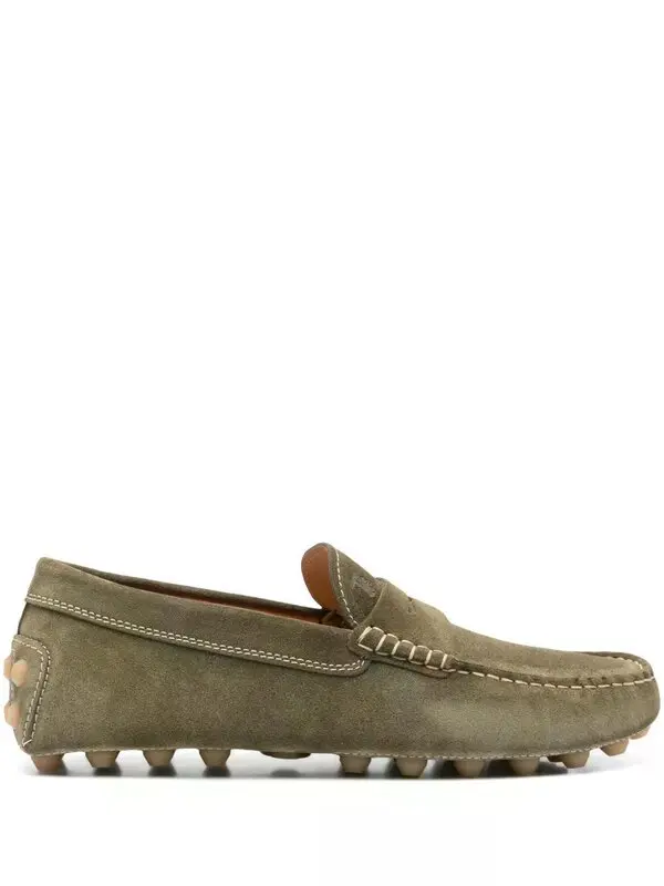 TOD'S Gommino Suede Loafers - Green