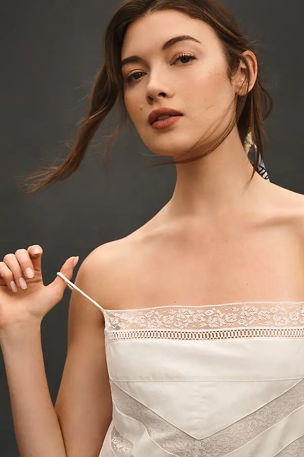 Maeve Sleeveless Lace Mini Dress In White - 87% Off | Editorialist