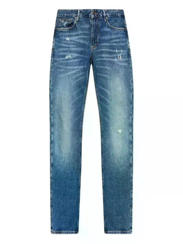 Emporio Armani Distressed Straight Leg Jeans