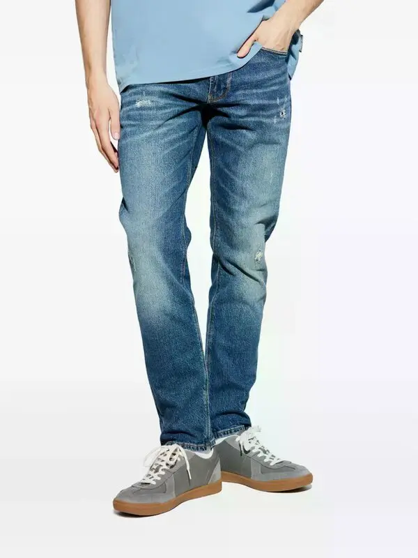 Emporio Armani Distressed Straight Leg Jeans
