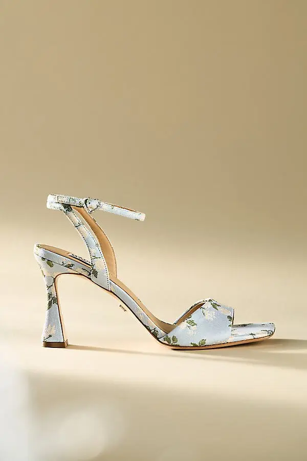 Badgley Mischka Cady Jacquard Heels - Mist Blue