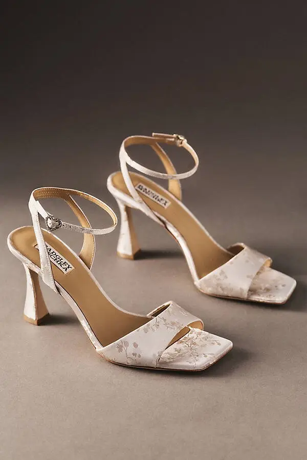 Badgley Mischka Cady Jacquard Heels - Tan