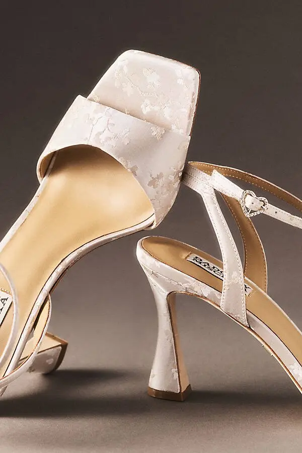 Badgley Mischka Cady Jacquard Heels - Tan