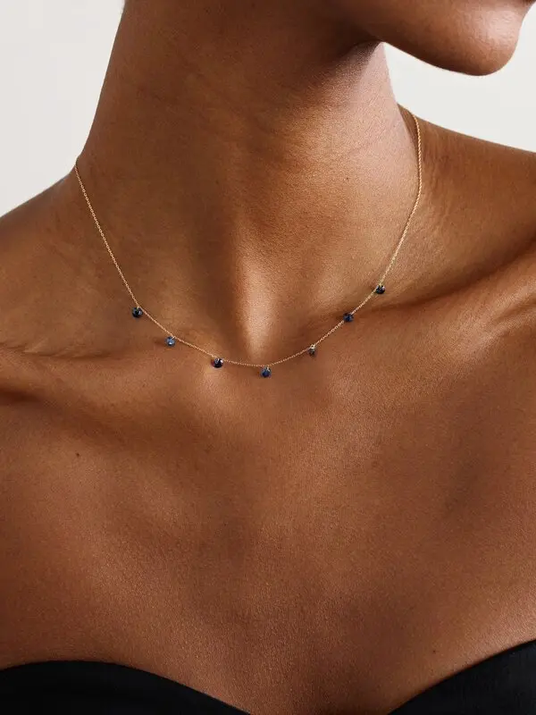 PERSEE 18-karat Gold Sapphire Chain Necklace