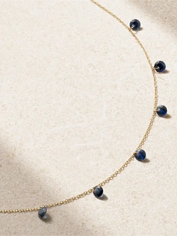 PERSEE 18-karat Gold Sapphire Chain Necklace