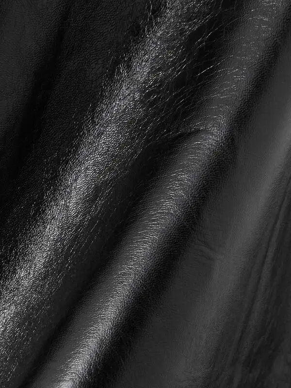 Marni Paneled Crinkled-leather Midi Skirt