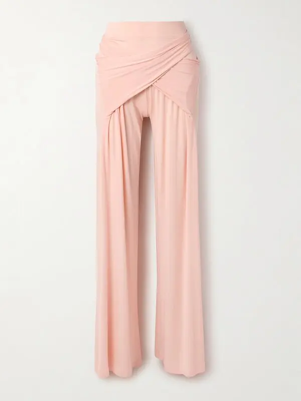 Norma Kamali Elephant Wrap-effect Wide-leg Pants