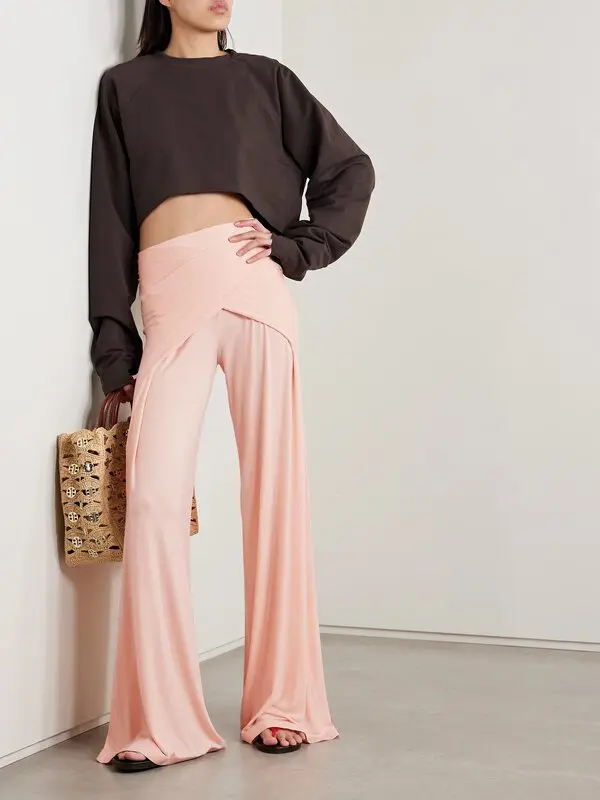 Norma Kamali Elephant Wrap-effect Wide-leg Pants