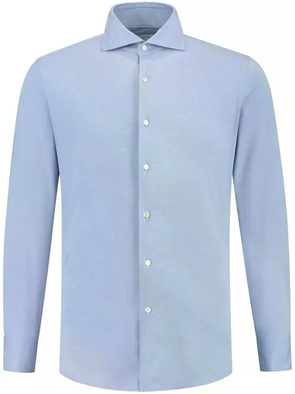 FINAMORE 1925 Cutaway-collar Shirt - Blue