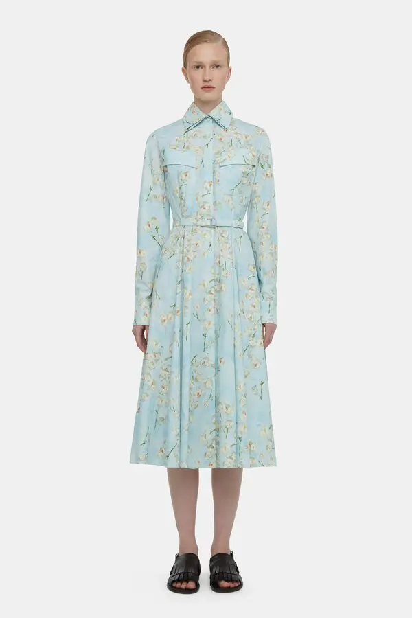 emilia wickstead shirt dress Emilia Wickstead - Marione Dress In Blue Paisley Silk Twill