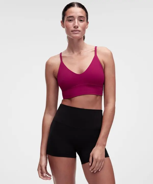Lululemon Focuser Scoop-neck Bra Nulu - Raspberry Rave