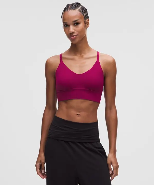 Lululemon Focuser Scoop-neck Bra Nulu - Raspberry Rave