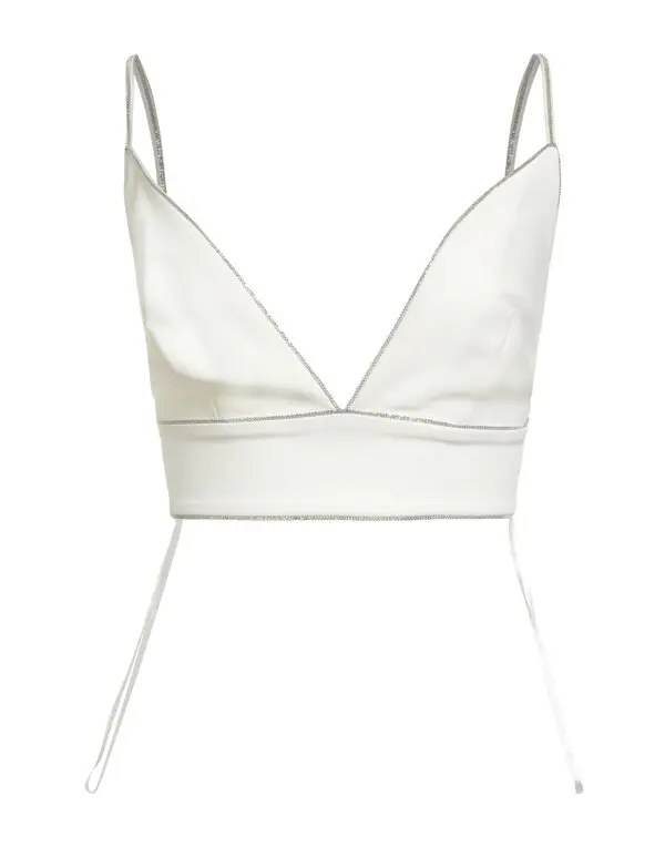 Elisabetta Franchi Top Size Viscose, Elastane - White