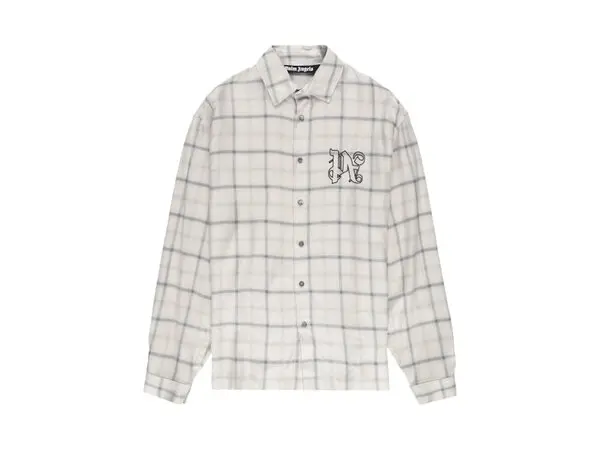 Palm Angels Pa Monogram Shirt - Beige/black