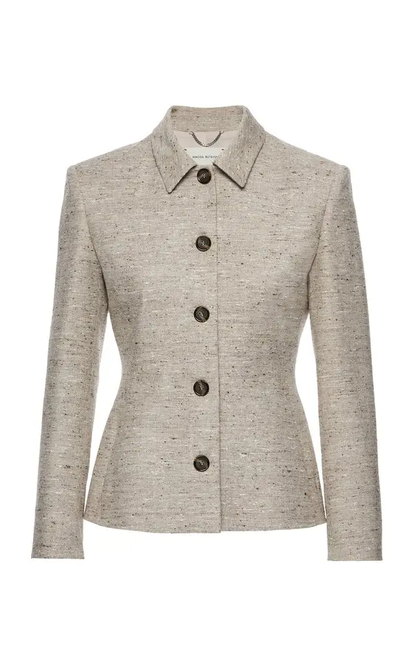 Magda Butrym Silk-blend Jacket - Neutral