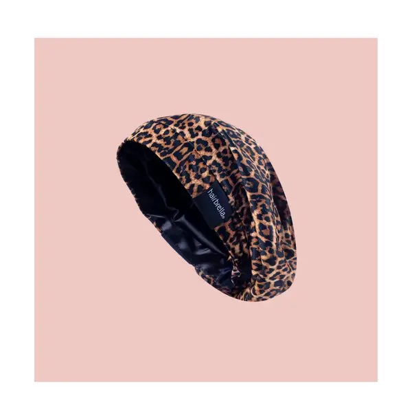 HAIRBRELLA Satin-lined Adjustable Sleep Cap - Leopard