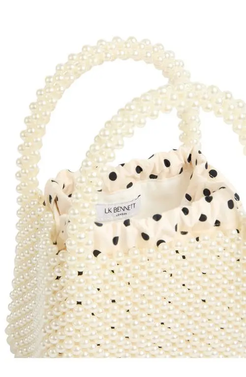 LK BENNETT Mini Faux Pearl Tote - Black Dots