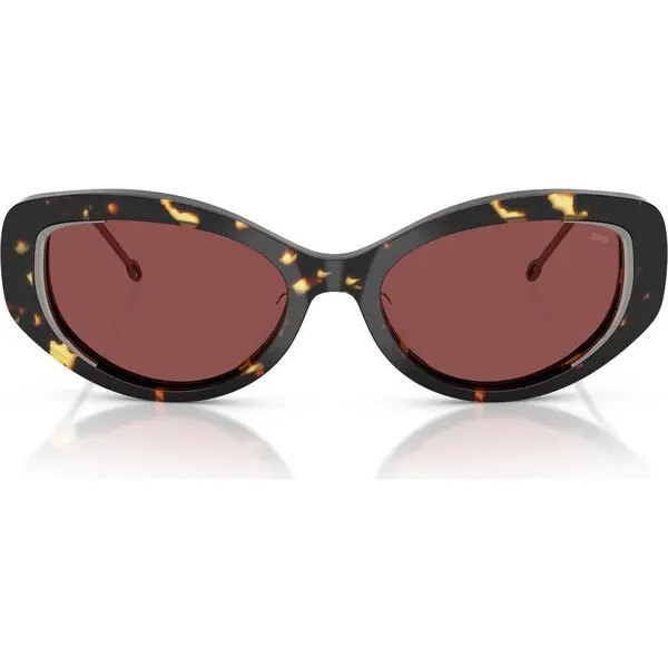 DIESEL® 54mm Oval Sunglasses - Havana/ Dark Violet