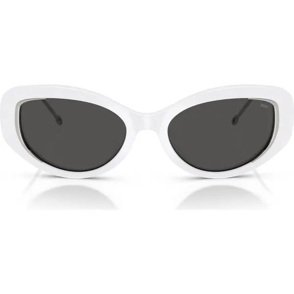 DIESEL® 54mm Oval Sunglasses - Shiny White/ Dark Grey
