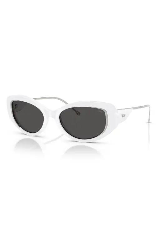 DIESEL® 54mm Oval Sunglasses - Shiny White/ Dark Grey