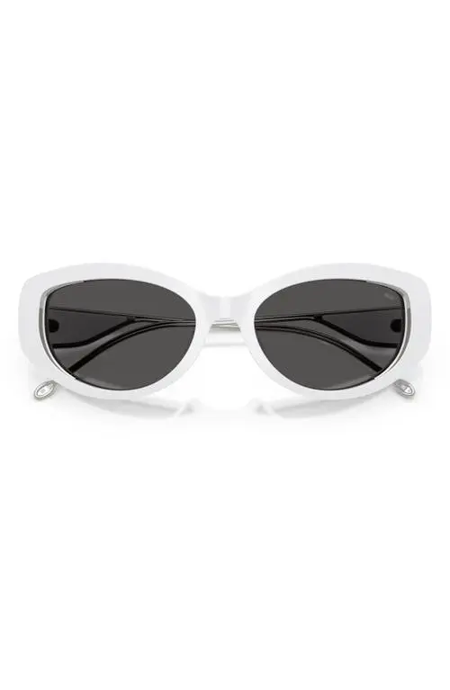 DIESEL® 54mm Oval Sunglasses - Shiny White/ Dark Grey