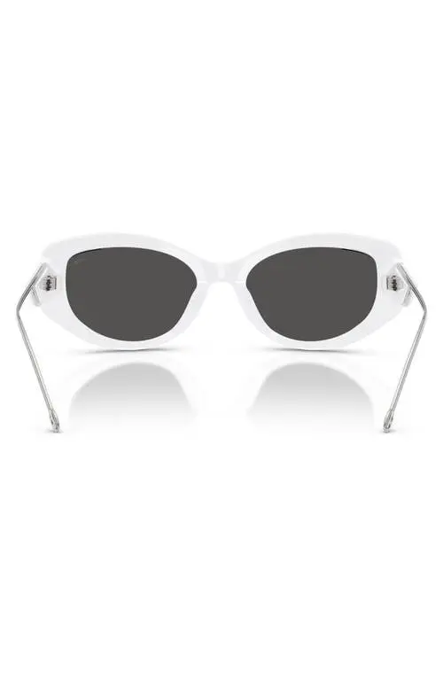 DIESEL® 54mm Oval Sunglasses - Shiny White/ Dark Grey