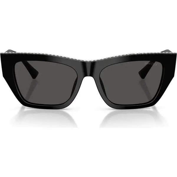 JIMMY CHOO 54mm Cat Eye Sunglasses - Black/ Dark Grey