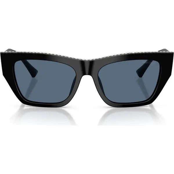 JIMMY CHOO 54mm Cat Eye Sunglasses - Black/dark Blue