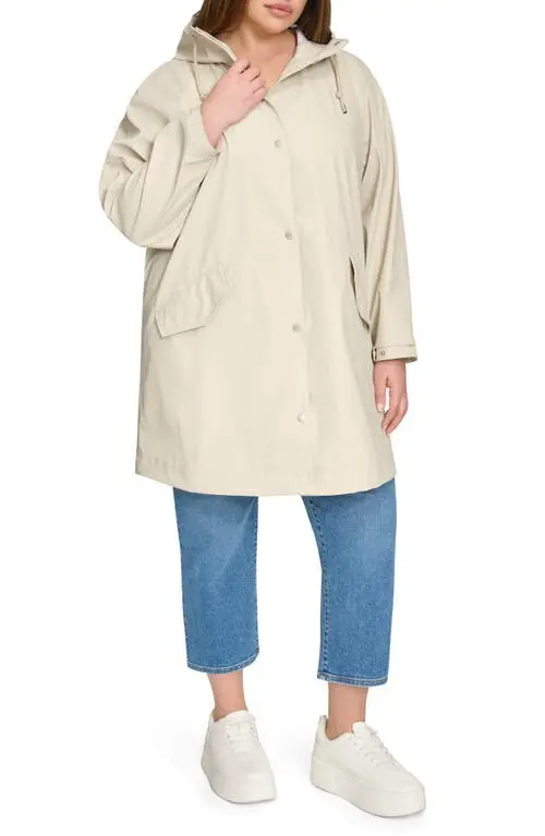 LEVI'S Water Resistant Hooded Raincoat - Oatmeal