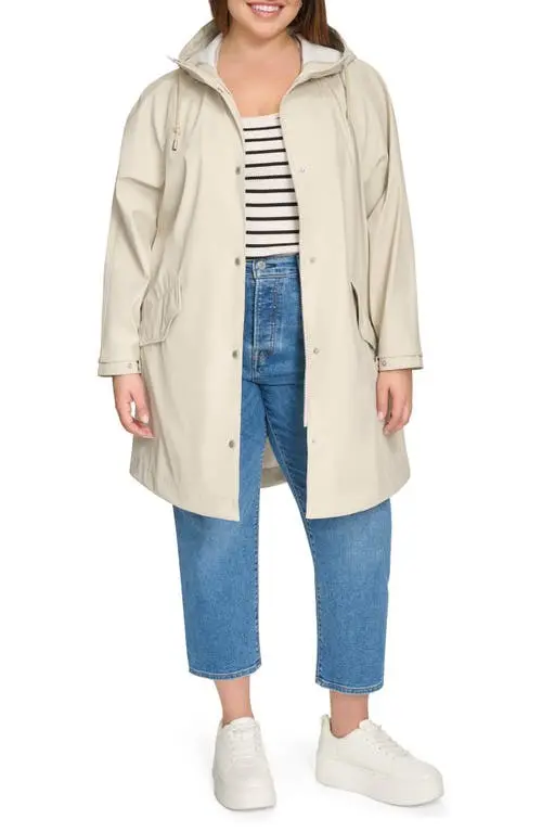 LEVI'S Water Resistant Hooded Raincoat - Oatmeal