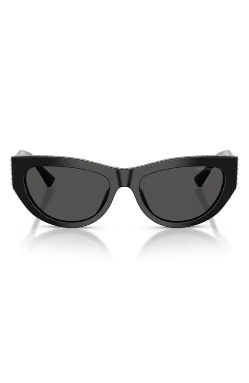 JIMMY CHOO 54mm Cat Eye Sunglasses - Black/dark Grey