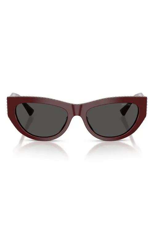 JIMMY CHOO 54mm Cat Eye Sunglasses - Cranberry/ Dark Grey