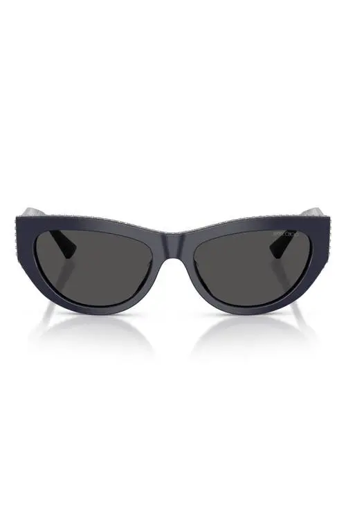 JIMMY CHOO 54mm Cat Eye Sunglasses - Navy Blue/ Dark Grey