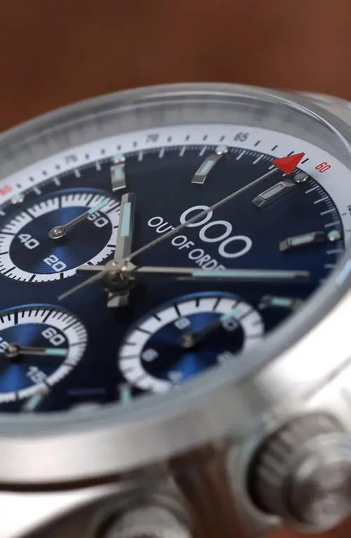 OUT OF ORDER Sporty Chronograph Bracelet Watch - Blue